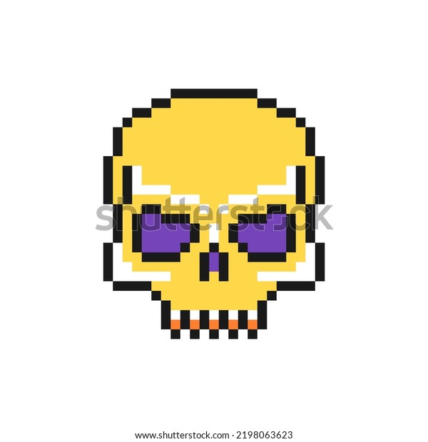 Scull Icon Pixel Art Design Isolated Stock Vector (Royalty Free ...