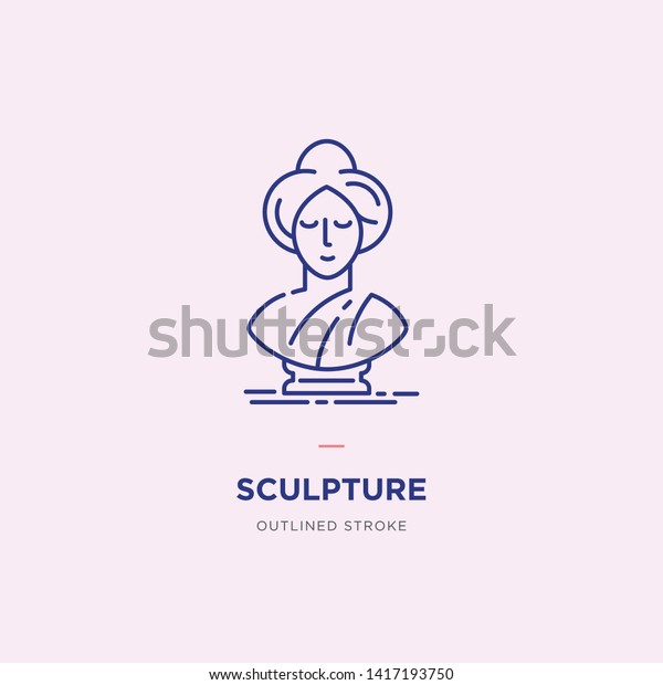 Sculpture Vector Line Icon Stock Vector (Royalty Free) 1417193750