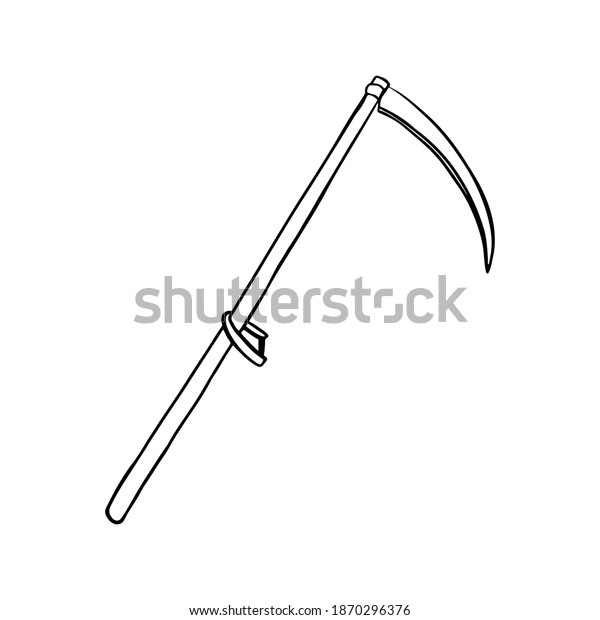 Scythe Hand Drawn Vector Illustration Doodle: เวกเตอร์สต็อก (ปลอดค่า ...