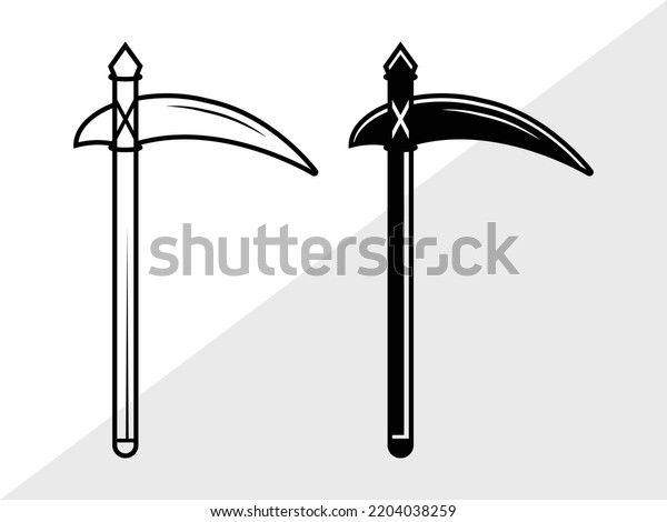 Scythe Svg Printable Vector Illustration Stock Vector (Royalty Free ...
