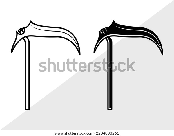 Scythe Svg Printable Vector Illustration Stock Vector (Royalty Free ...