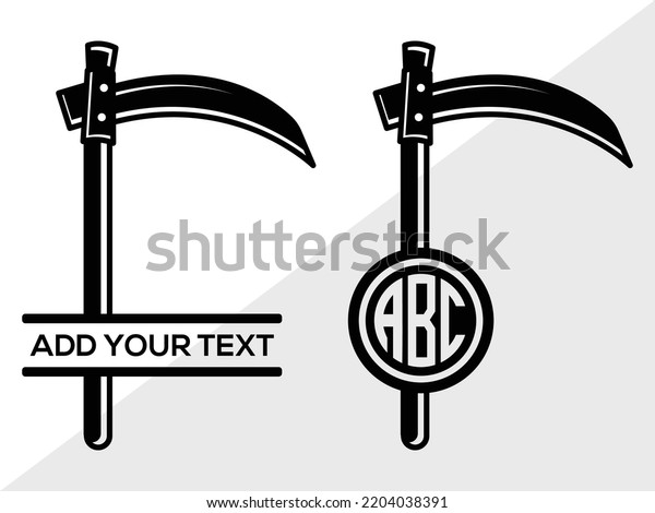 Scythe Svg Printable Vector Illustration Stock Vector (Royalty Free ...