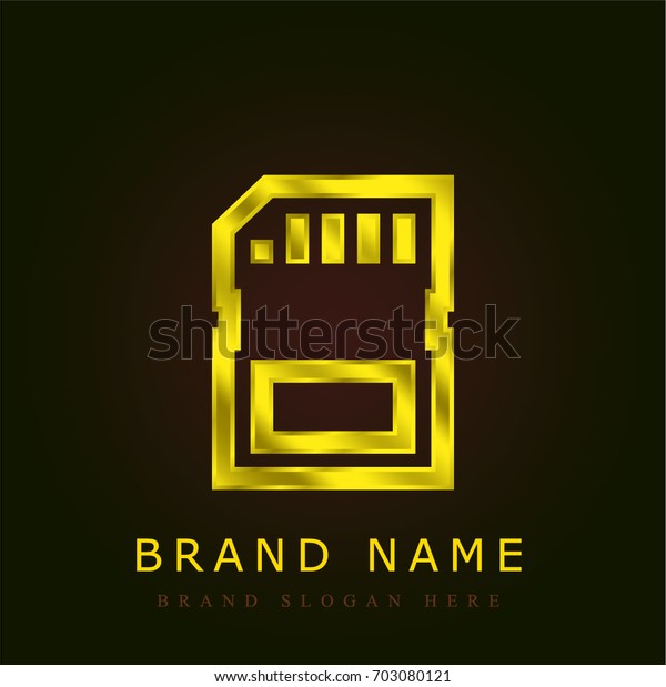 Sd Card Golden Metallic Logo Stock Vector (Royalty Free) 703080121 ...