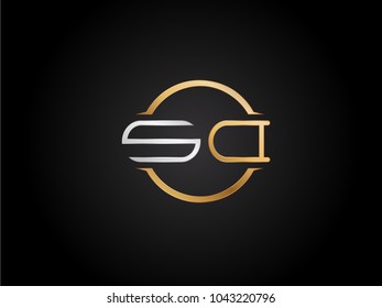 Sd Circle Shape Letter Logo Design: vector de stock (libre de regalías ...