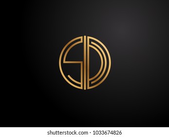 Sd Letter Circle Shape Gold Color 스톡 벡터(로열티 프리) 1033674826 | Shutterstock
