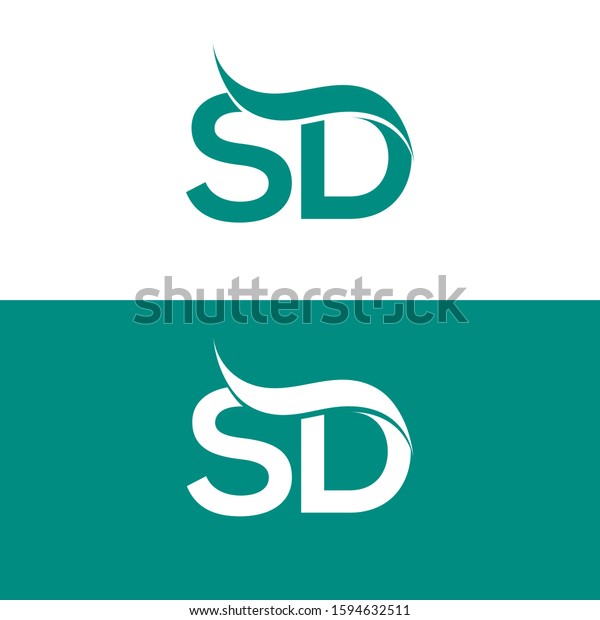 Sd Letter Logo Design Template Letter Stock Vector (Royalty Free ...