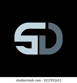 Sd Letter Monogram Abstrac Concept Style Stock Vector (Royalty Free ...