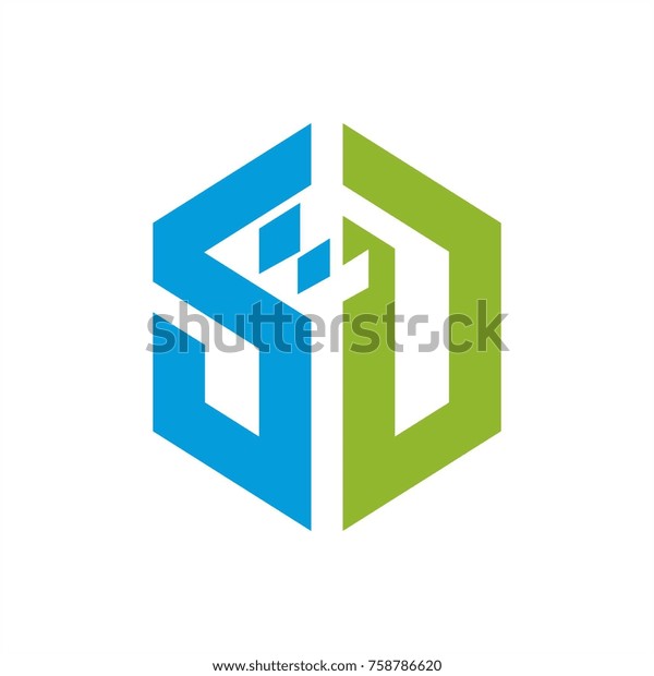 Sd Logo Green Blue Logo Technology: vector de stock (libre de regalías ...