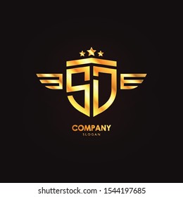 Sd Logo Vector Graphic Gold Stock Vector (Royalty Free) 1544197685