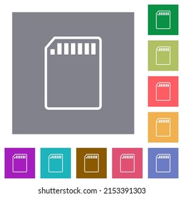 Sd Memory Card Outline Flat Icons Stock Vector (Royalty Free ...