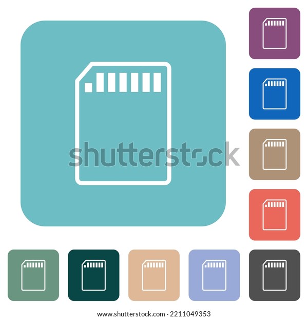 Sd Memory Card Outline White Flat Stock Vector (Royalty Free ...