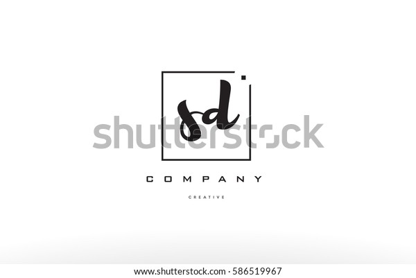 Sd S D Hand Writing Written Stock Vector (Royalty Free) 586519967