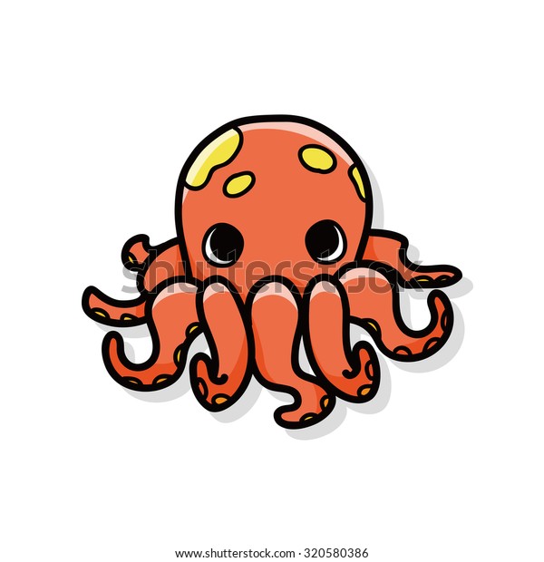 Sea Animal Octopus Doodle Stock Vector (Royalty Free) 320580386