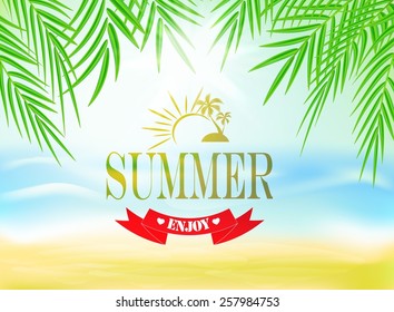 Sea Beach Summer Design Stock Vector (Royalty Free) 257984753 ...
