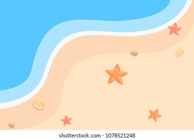 Sea Beach Vector Flat Design Stock Vector (Royalty Free) 1078521248 ...