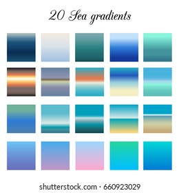 Sea Colors Gradients Collection Vector Set Stock Vector (Royalty Free ...