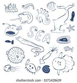 Sea Creatures Your Design Stock Vector (Royalty Free) 1071428639 ...