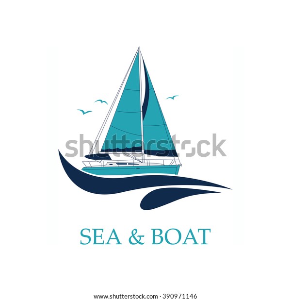 Sea cruise - logo. Design of the presentation of corporate identity on ...