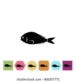 Sea Fish Icon Stock Vector (Royalty Free) 406357771 | Shutterstock
