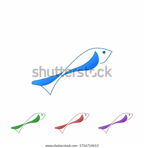 Sea Fish Logo Design Four Abstract Stock Vector (Royalty Free ...