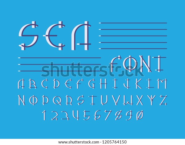 Sea Font Vector Alphabet Letters Numbers Stock Vector (Royalty Free ...