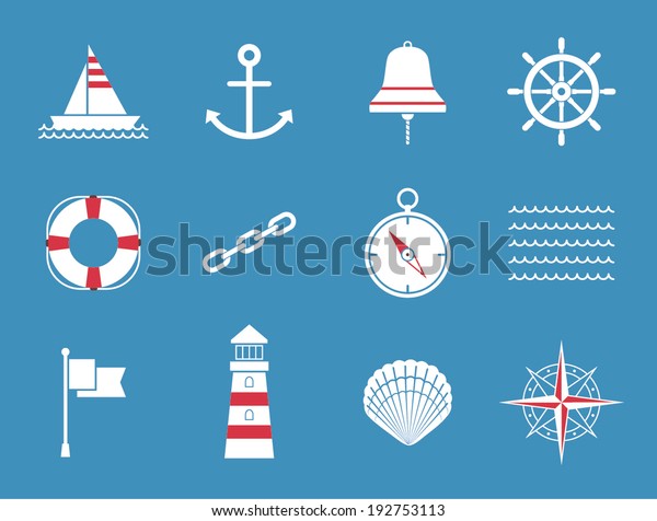 Sea Icons Stock Vector (Royalty Free) 192753113 | Shutterstock