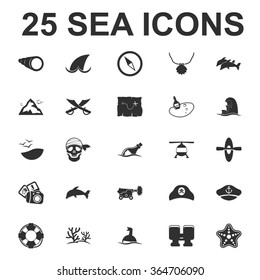 Sea Icons Set Stock Vector (Royalty Free) 364706090 | Shutterstock