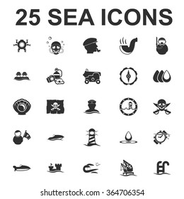 Sea Icons Set Stock Vector (Royalty Free) 364706354 | Shutterstock