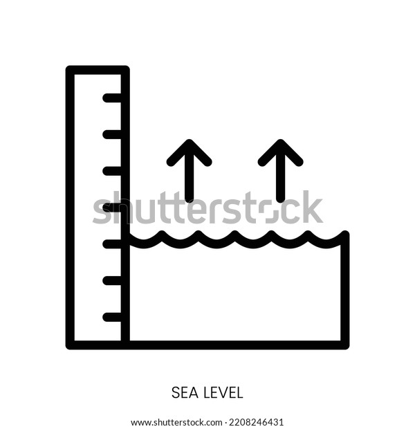 Sea Level Icon Line Art Style Stock Vector (Royalty Free) 2208246431 ...