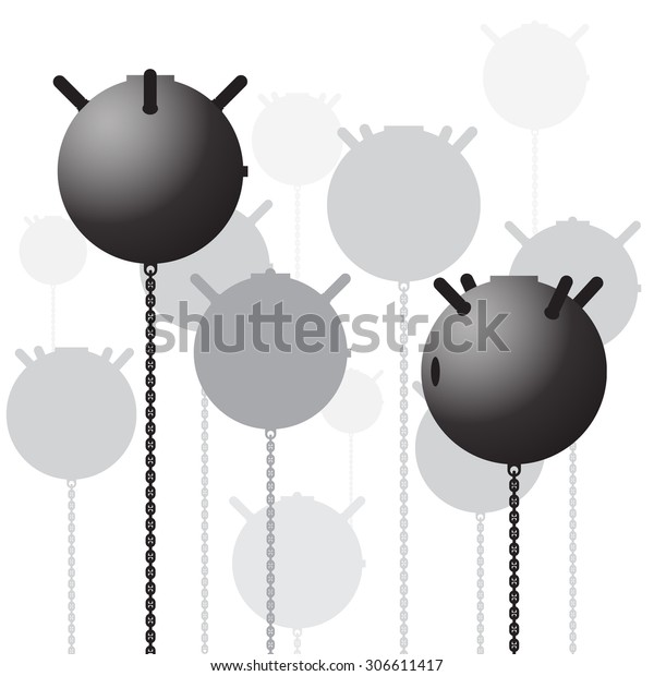 Sea Mines Sea Stock Vector (Royalty Free) 306611417 | Shutterstock