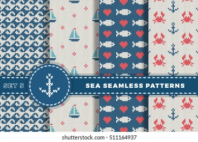 Sea Nautical Backgrounds White Turquoise Red Stock Vector (Royalty Free ...
