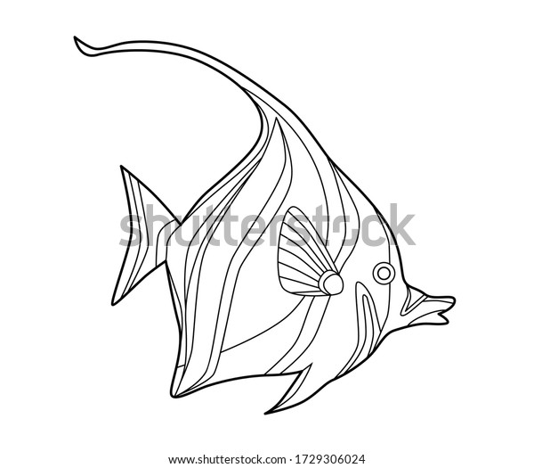 Sea Reef Fish Coloring Book Doodle Stock Vector (Royalty Free ...
