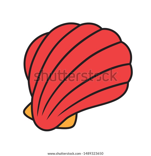 Sea Shell Red Color Icon Marine Stock Vector (Royalty Free) 1489323650 ...