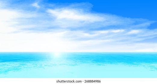 Sea Sky Background Stock Vector (Royalty Free) 268884986 | Shutterstock