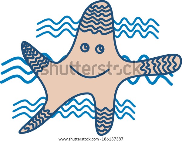 Sea Star Cute Cartoon Vector Illustration Stock Vector (Royalty Free ...