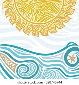 Sea Sun Vector Illustration Stock Vector (Royalty Free) 528745744 ...