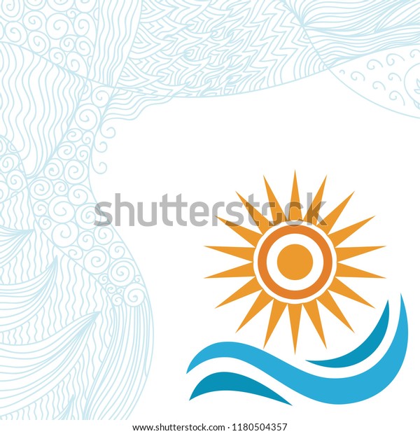 Sea Sun Vector Illustration Stock Vector (Royalty Free) 1180504357 ...