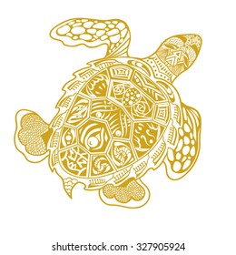 Sea Turtle Geometric Designs On Shell Stock Vector (Royalty Free ...
