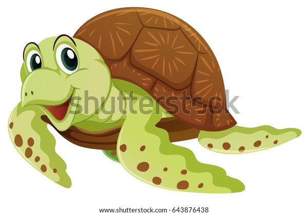 Sea Turtle Happy Face Illustration Stock Vector (Royalty Free ...