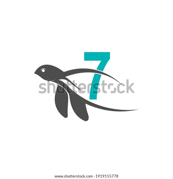 Sea Turtle Icon Number 7 Logo Stock Vector (Royalty Free) 1919155778 ...