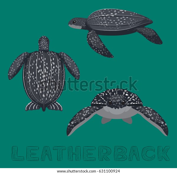 Sea Turtle Leatherback Cartoon Vector Illustration: เวกเตอร์สต็อก (ปลอด ...