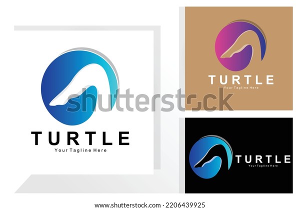 Sea Turtle Logo Design Protected Amphibian Stock Vector (Royalty Free ...