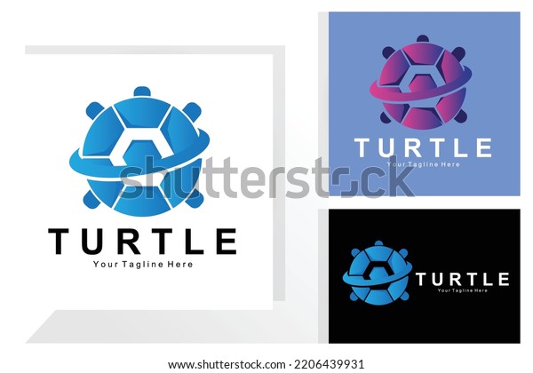 Sea Turtle Logo Design Protected Amphibian Stock Vector (Royalty Free ...