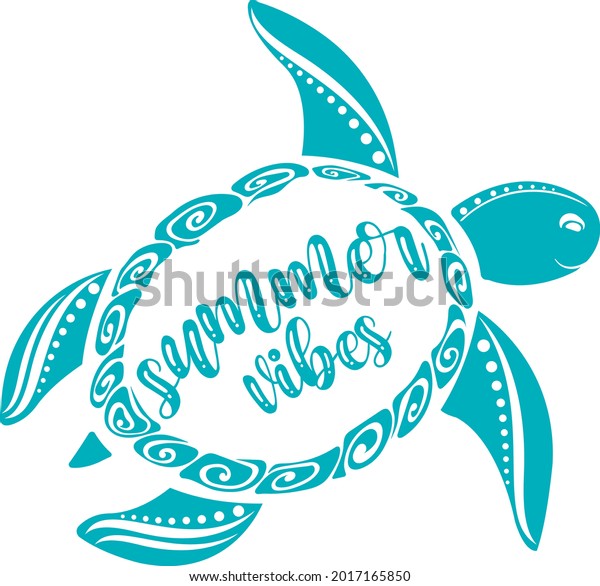 Sea Turtle svg vector Illustration isolated on white background. Summer ...