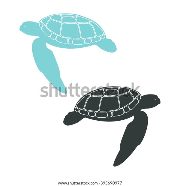 Sea Turtles Vector Illustration Isolated On: เวกเตอร์สต็อก (ปลอดค่า ...