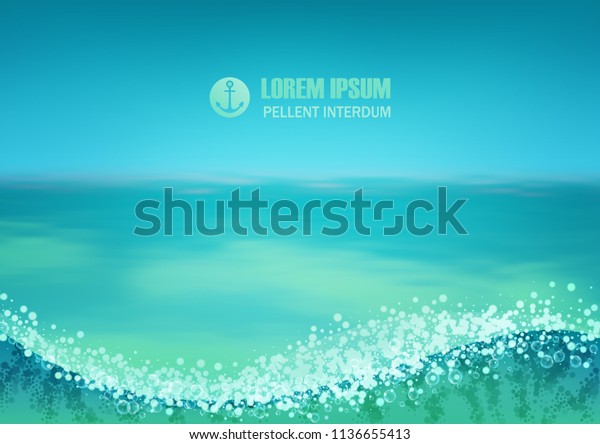 Sea Vector Background Calm Clear Marine Stock Vector (Royalty Free ...