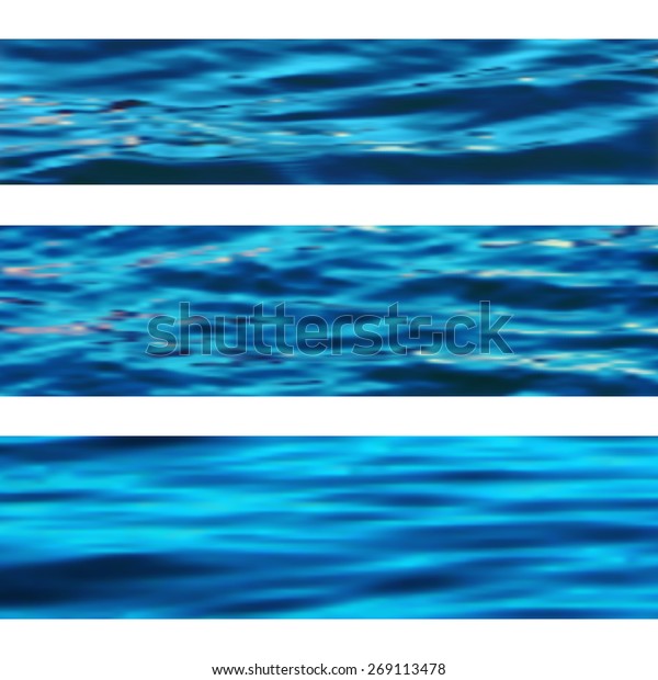 Sea Water Textures Vector Set Blue Stock Vector (Royalty Free ...