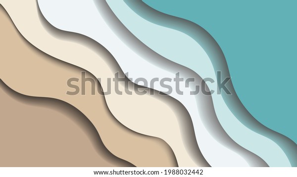 Sea Wave Background Wallpaper Paper Cut Stock Vector (Royalty Free ...