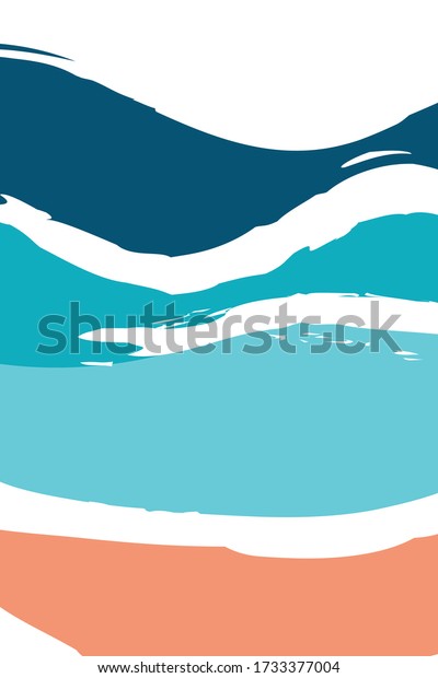 Sea Wave Blue Color Beach Abstract Stock Vector (Royalty Free) 1733377004