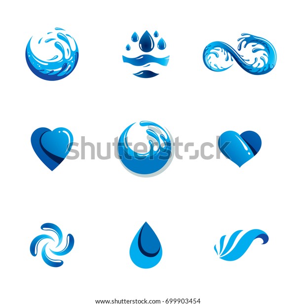 Sea Wave Splash Vector Logo Pure Stock Vector (Royalty Free) 699903454 ...